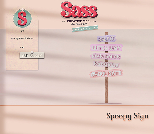 Second Life Marketplace - Sass [Spoopy Sign]
